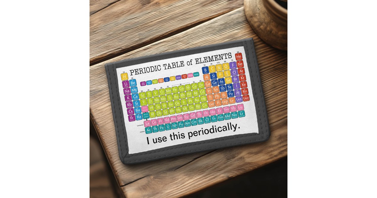 Periodically Periodic Table of Elements Trifold Wallet | Zazzle