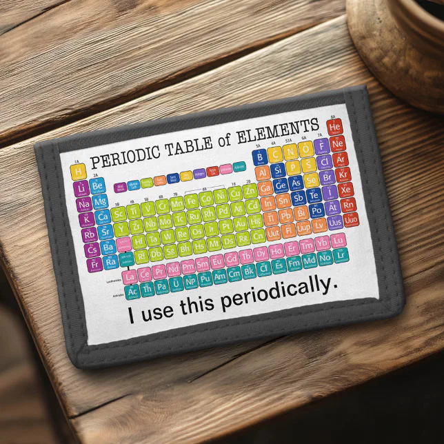 Periodically Periodic Table of Elements Trifold Wallet | Zazzle