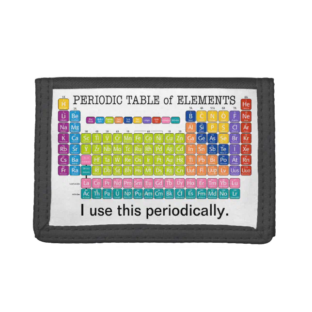 Periodically Periodic Table of Elements Trifold Wallet | Zazzle