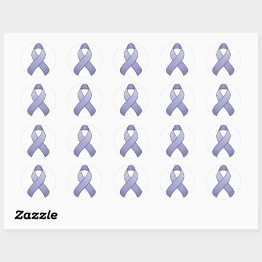 Periwinkle Awareness Ribbon Round Sticker | Zazzle