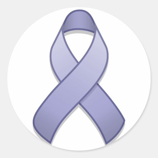 Periwinkle Awareness Ribbon Round Sticker | Zazzle.com