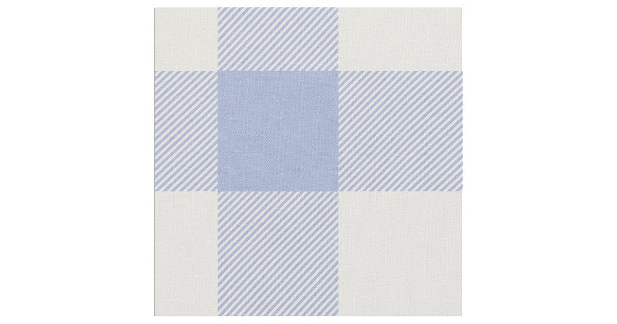 Periwinkle Blue Buffalo Check Pattern Fabric | Zazzle