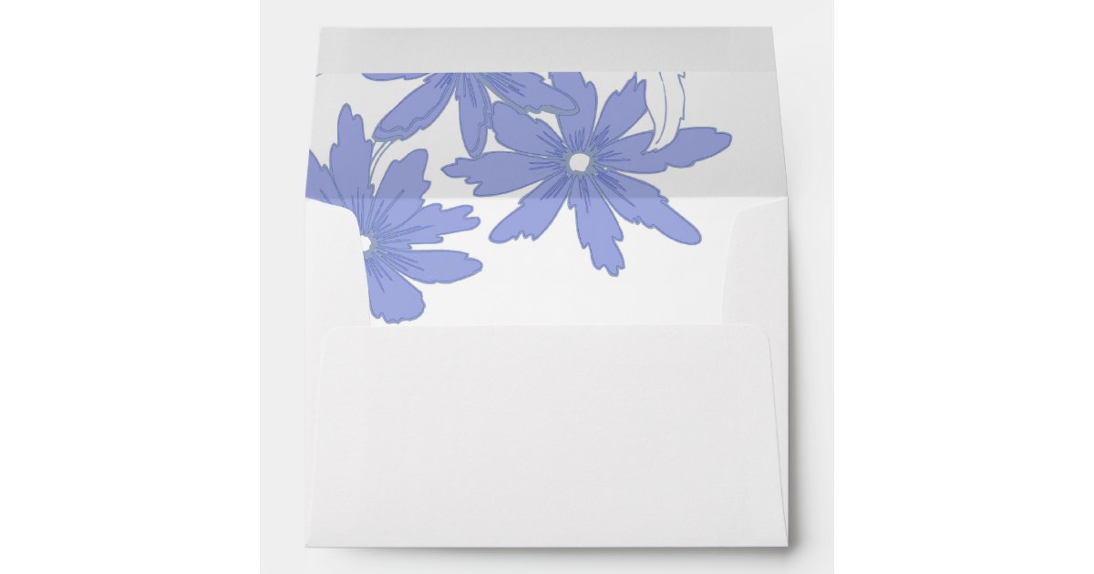 Periwinkle Blue Daisies on White Envelope | Zazzle