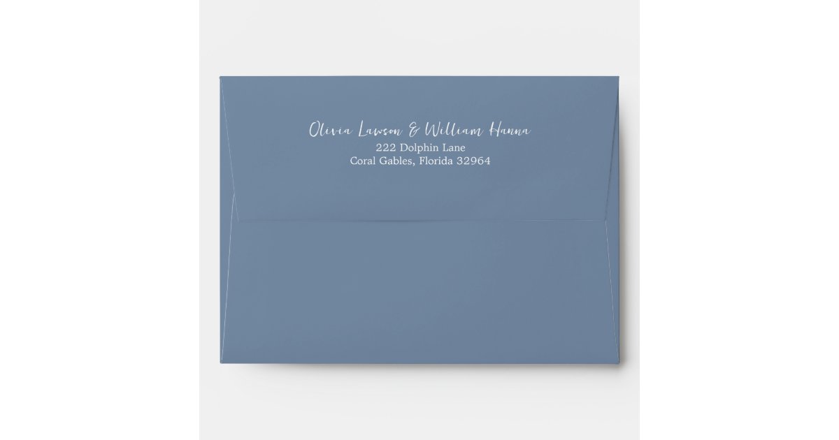Periwinkle Blue Return Address Envelope Script | Zazzle