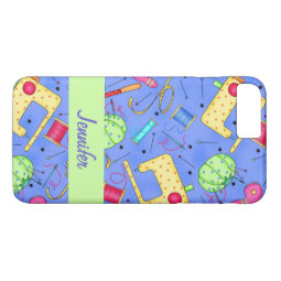 Periwinkle Blue Sewing Notions Name Personalized Case-Mate iPhone Case ...