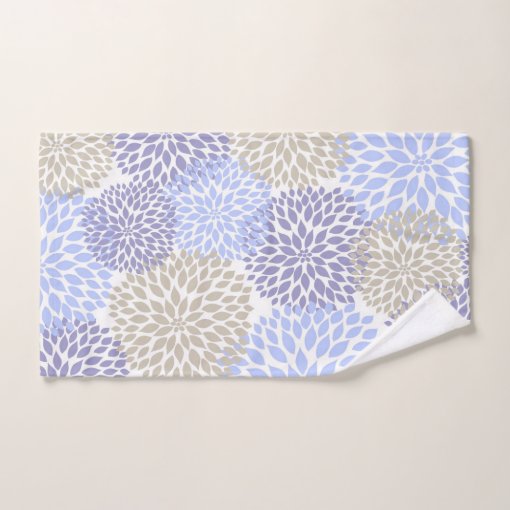Periwinkle Dahlia floral bath decor Bath Towel Set | Zazzle