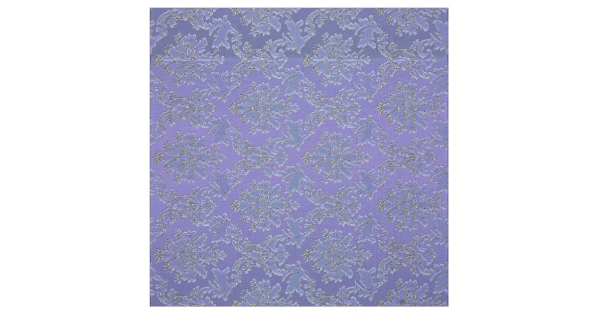 Periwinkle Damask Print Fabric | Zazzle