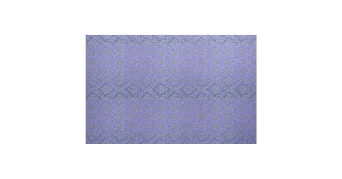 Periwinkle Damask Print Fabric | Zazzle