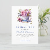 Periwinkle Floral Tea Cup Bridal Tea Bridal Shower Invitation | Zazzle