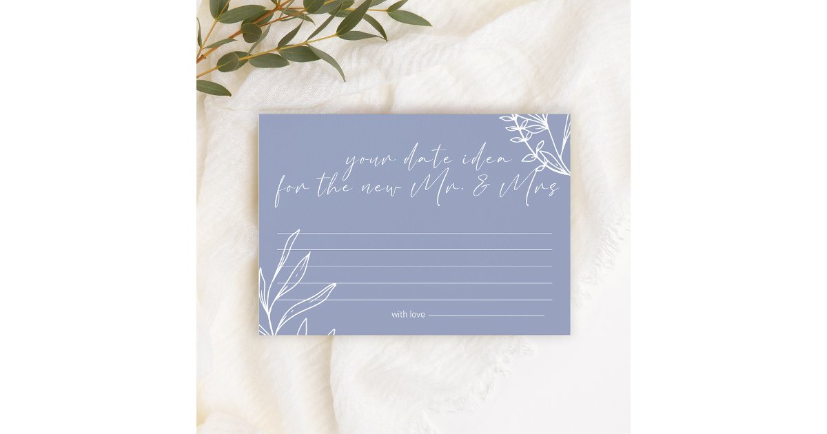 Periwinkle Flowers Date Night Idea Shower Game Stationery | Zazzle