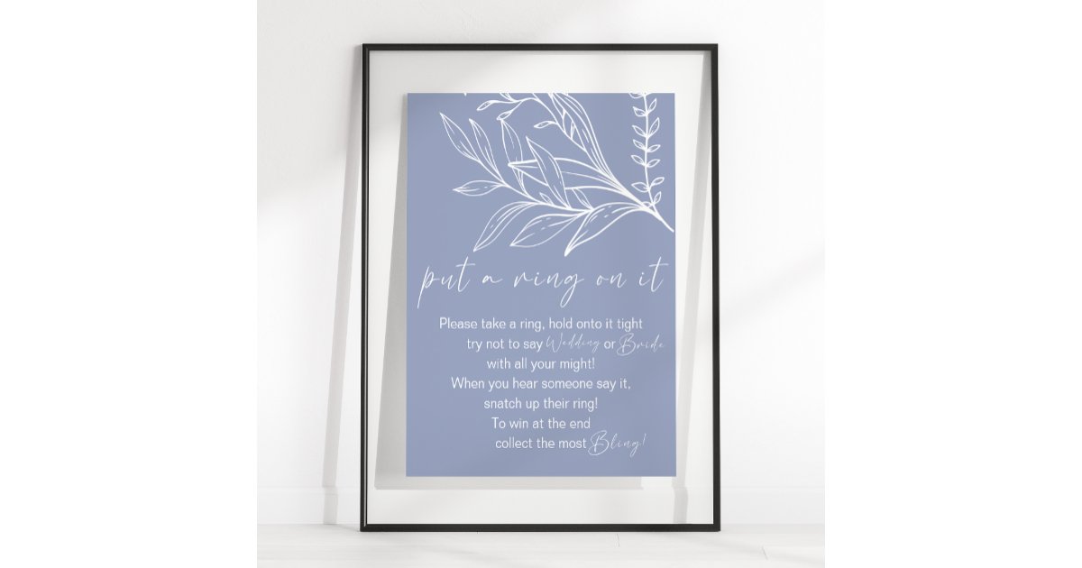 Periwinkle Flowers Put A Ring On It Game Poster | Zazzle