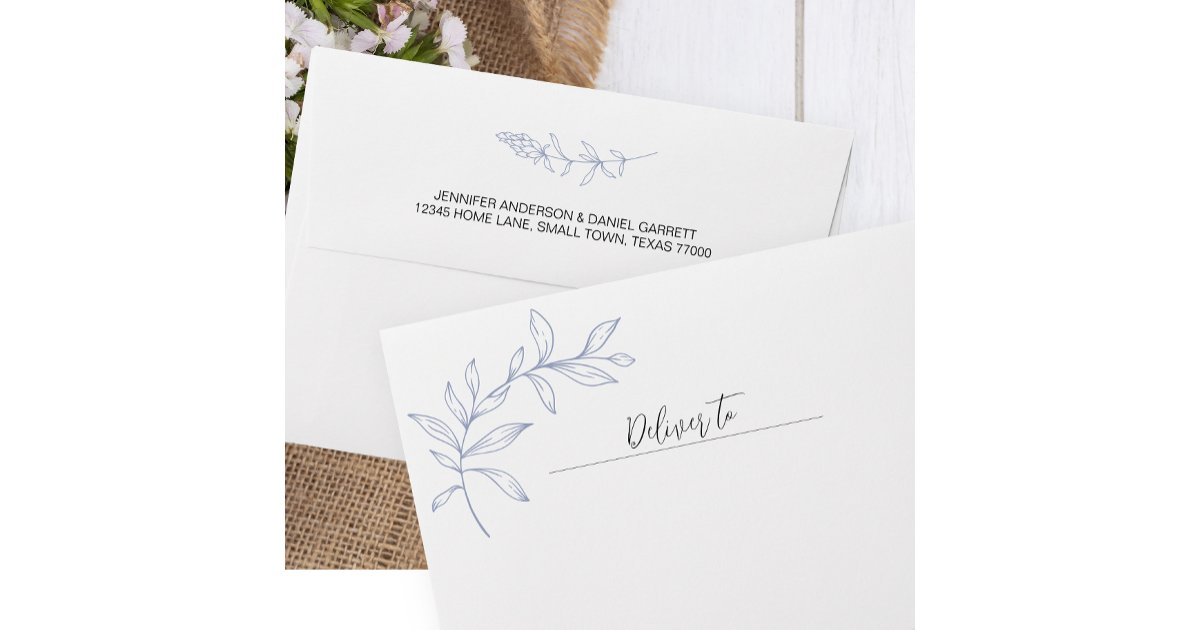 Periwinkle Flowers Wedding Invitation Envelope | Zazzle