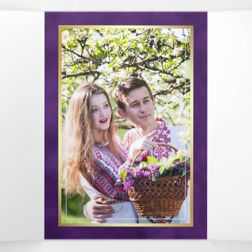 Periwinkle Galaxy Mandala QR Code Indian Wedding Tri-Fold Invitation ...