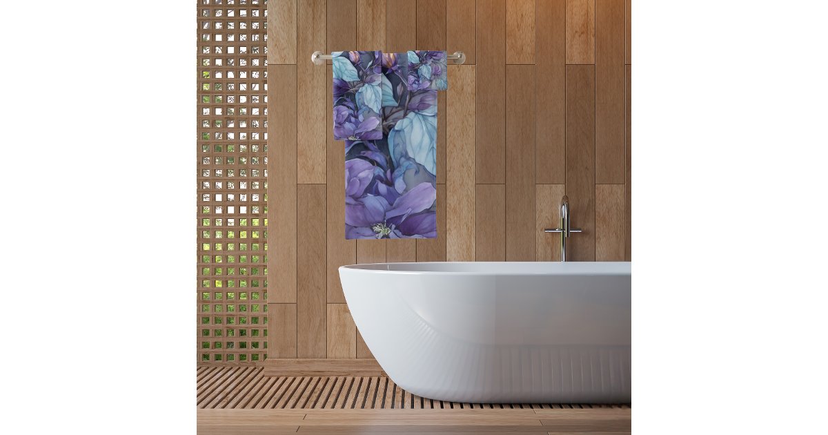 Periwinkle Garden Bath Towel Set | Zazzle