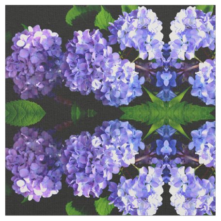 Elegant Floral Blue Purple Hydrangea Pattern Fabric | Zazzle