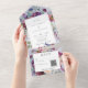 Periwinkle Maroon & Blush Rustic Floral QR Code All In One Invitation ...