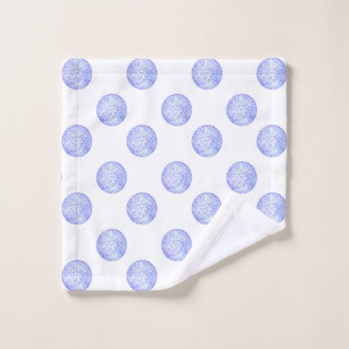 Periwinkle Polka Dots Bath Towel Set | Zazzle