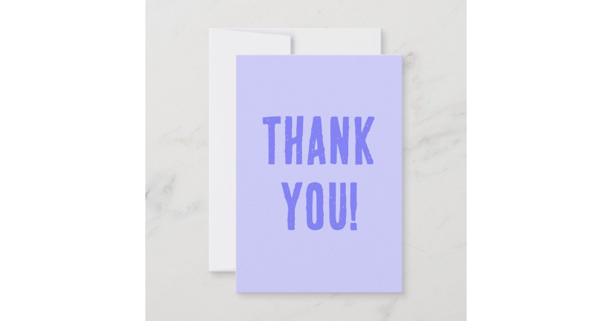 Periwinkle Purple Solid Thank You Card | Zazzle