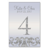 Periwinkle Silver Glitter Look Table Numbers-4 Table Number | Zazzle