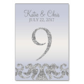 Periwinkle Silver Glitter Look Table Numbers-9 Table Number | Zazzle