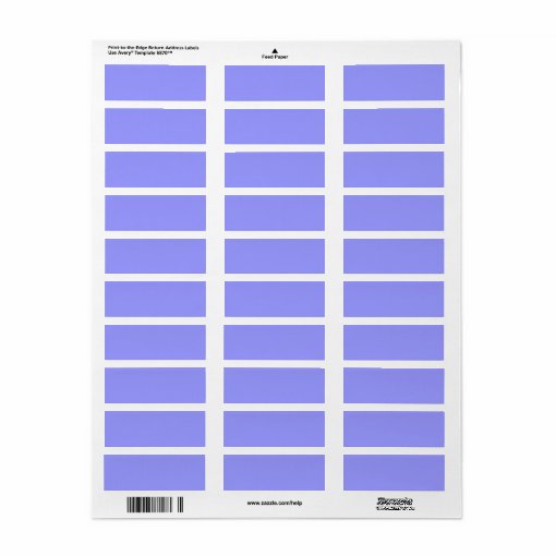 Periwinkle Solid Color Background Label Template | Zazzle