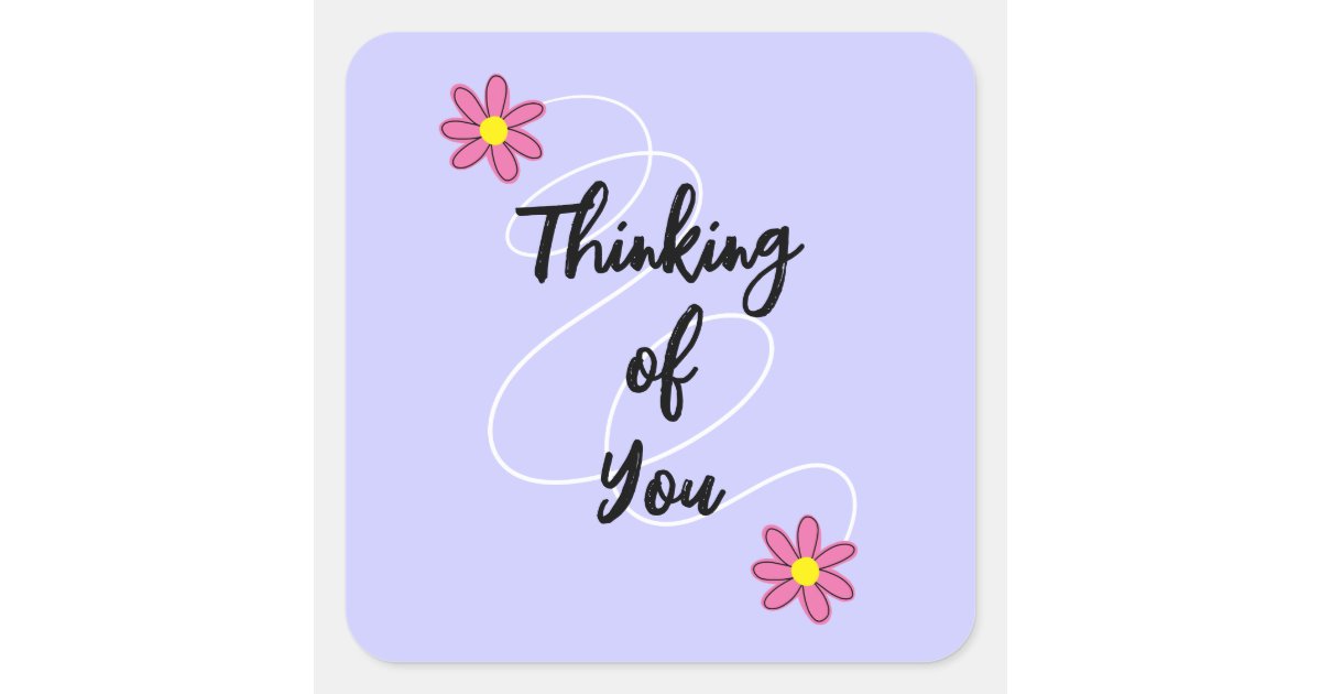 Periwinkle Thinking of You Stickers | Zazzle