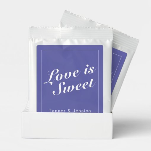 Periwinkle & White Modern Minimalist Wedding Lemonade Drink Mix | Zazzle