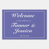 Periwinkle & White Modern Wedding Welcome Sign | Zazzle