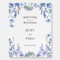 Periwinkle Wildflower Airy Floral Wedding Welcome Foam Board | Zazzle