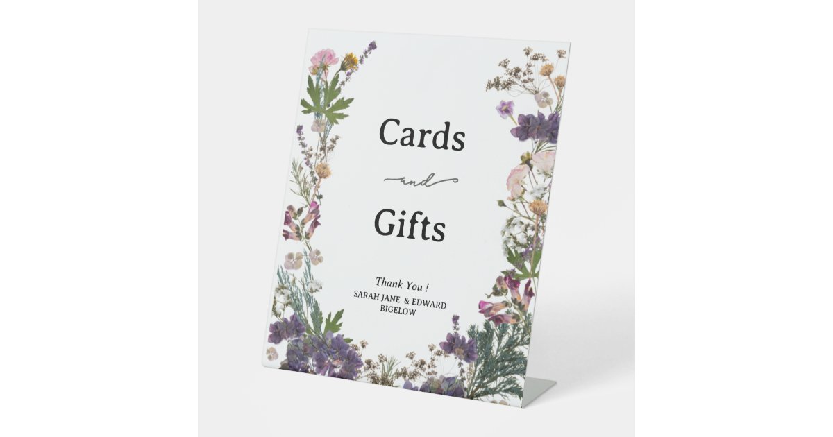 Periwinkle Wildflower Cards and Gifts Pedestal Sign | Zazzle