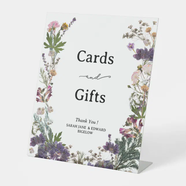 Periwinkle Wildflower Cards and Gifts Pedestal Sign | Zazzle