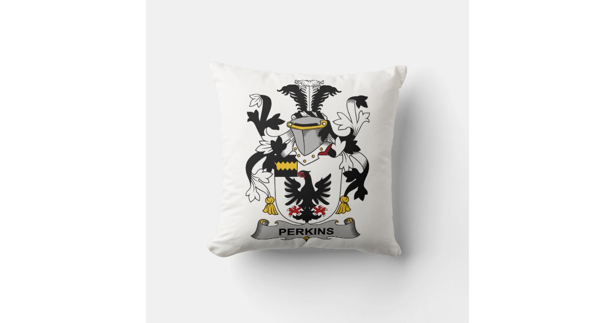 Perkins Family Crest Throw Pillow | Zazzle