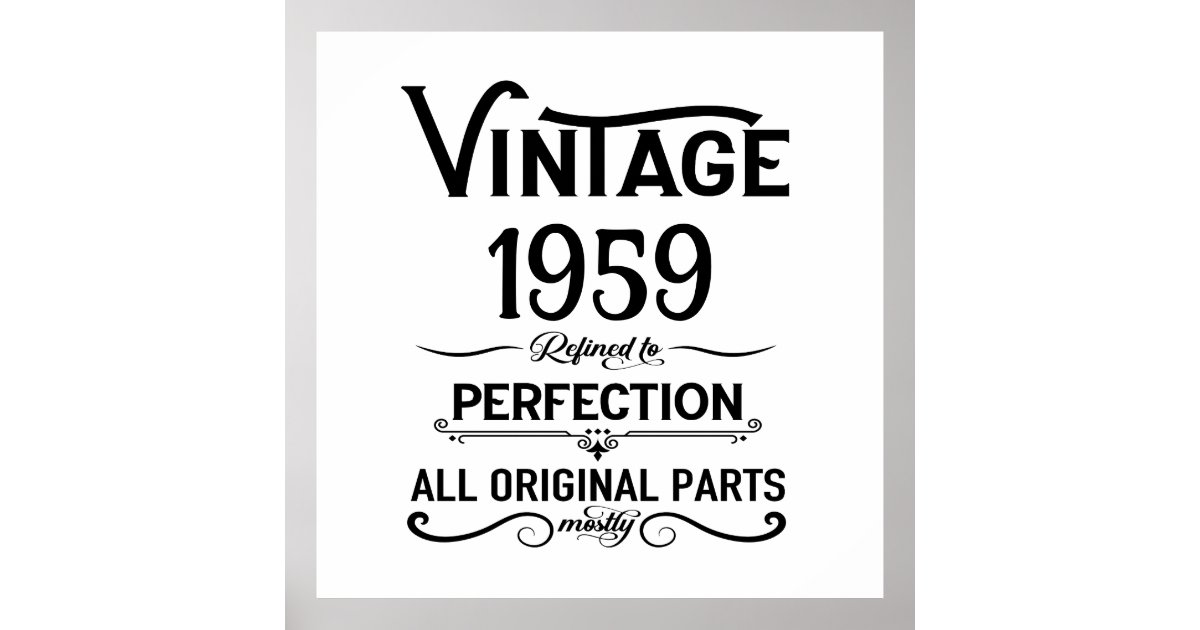 Perosnalized vintage 65th birthday party poster | Zazzle