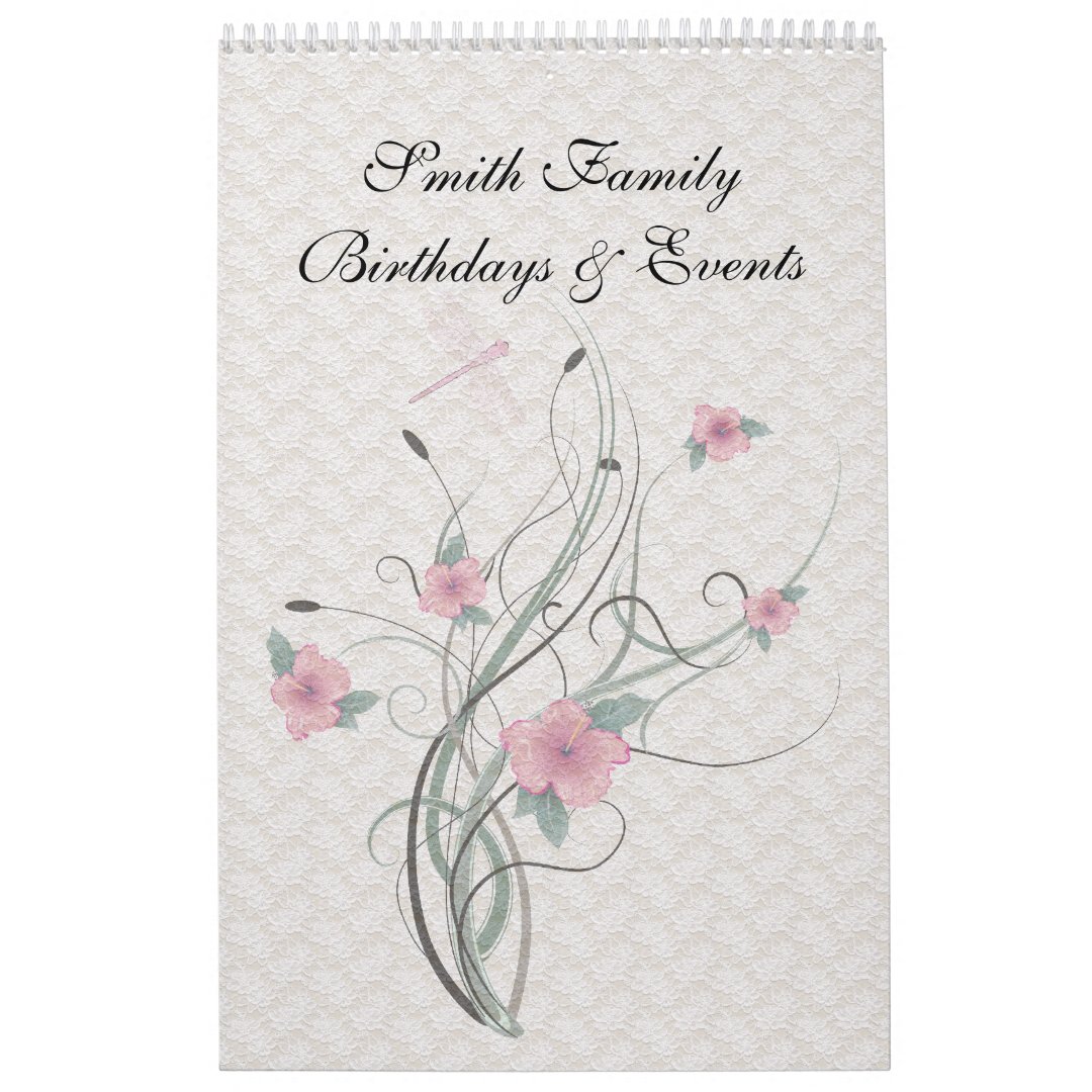 Perpetual Dutch Birthday Calendar Vintage Lace | Zazzle