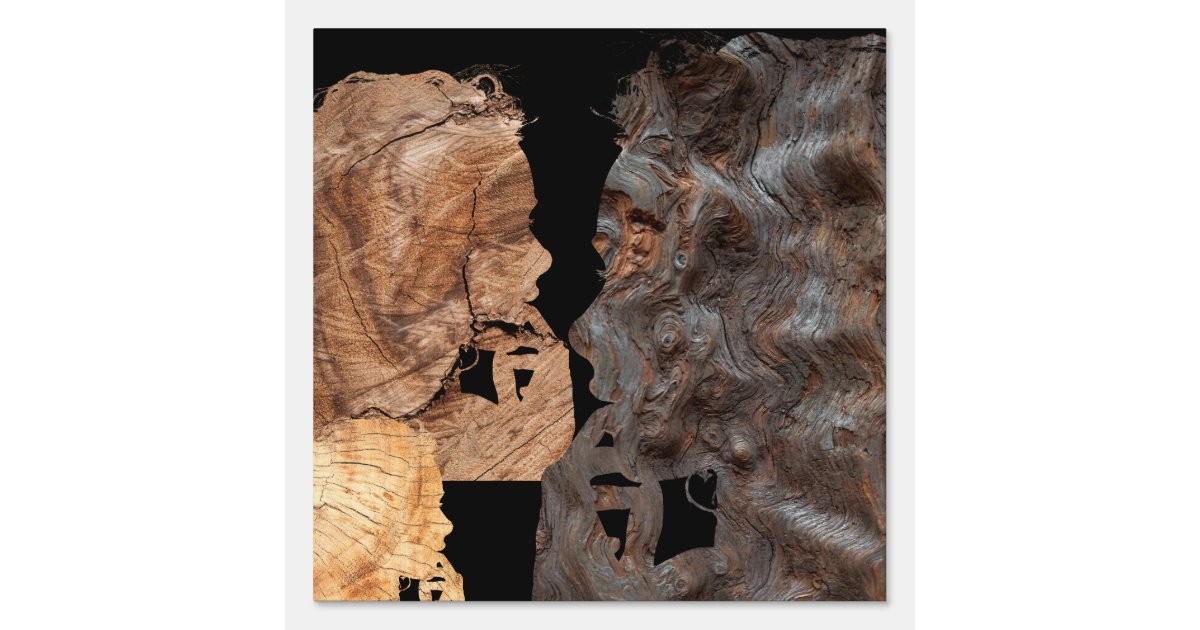 Perplexed woman profile - Wood Sign | Zazzle