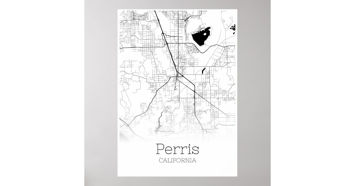 Perris Map - California - City Map Poster | Zazzle