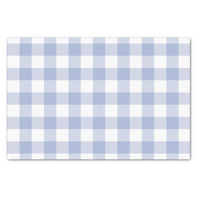 Perriwinkle Blue Buffalo Check Pattern Tissue Paper | Zazzle