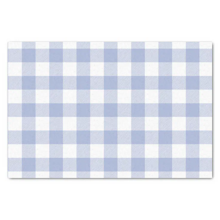 Perriwinkle Blue Buffalo Check Pattern Tissue Paper | Zazzle
