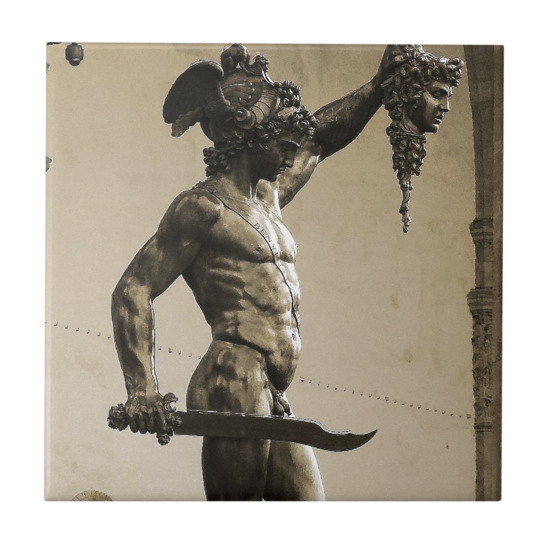 Perseus with the head of Medusa Ceramic Tile | Zazzle