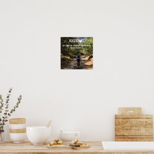 Perseverance Bike Riding Motivational Quote Poster | Zazzle