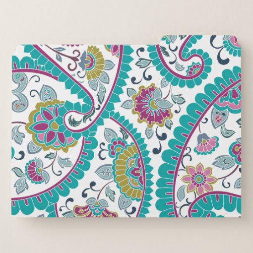 Persian Boteh Paisley Pattern Monogram File Folder | Zazzle