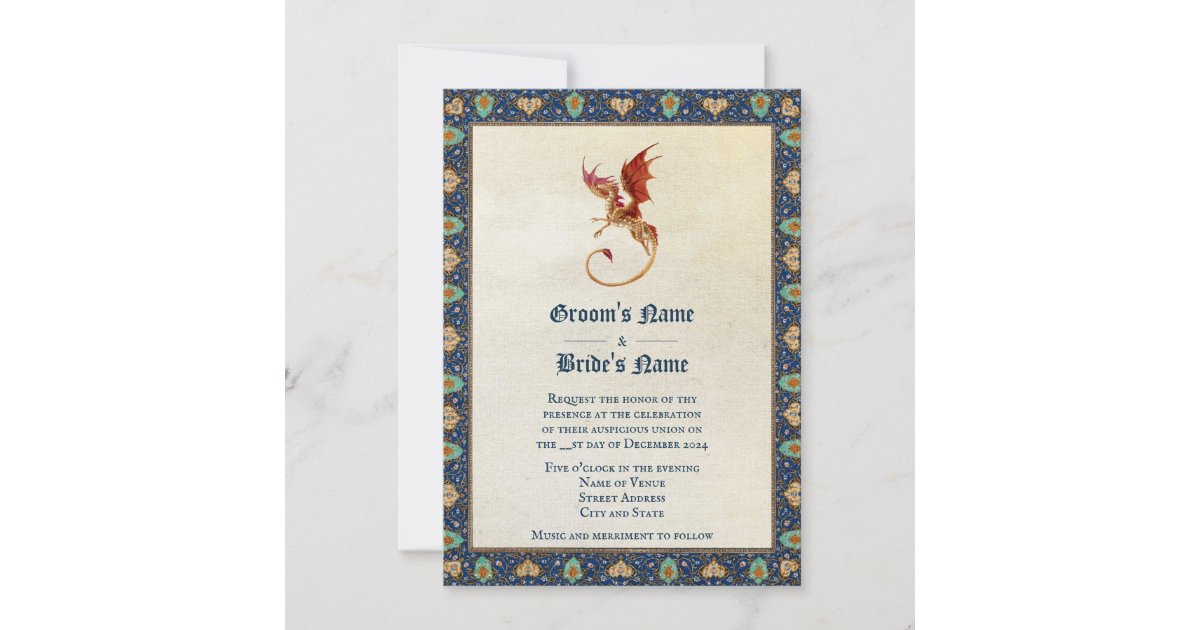 Persian Dragon Wedding Invitation | Zazzle