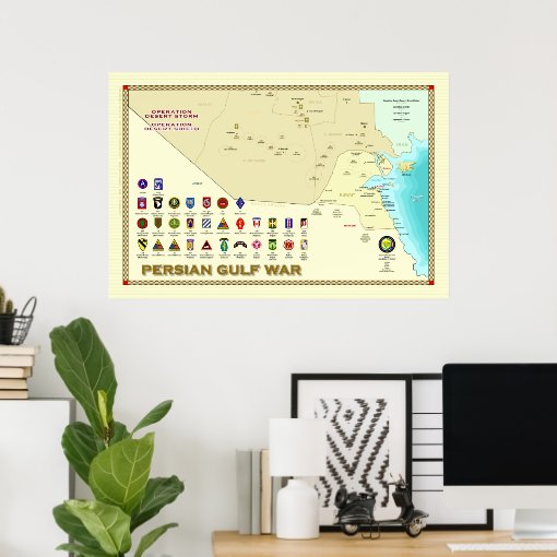 Persian Gulf War map poster | Zazzle