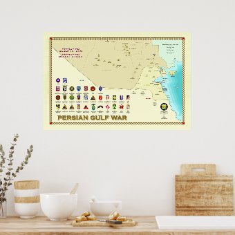 Persian Gulf War map poster | Zazzle