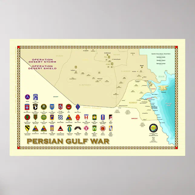 Persian Gulf War map poster | Zazzle