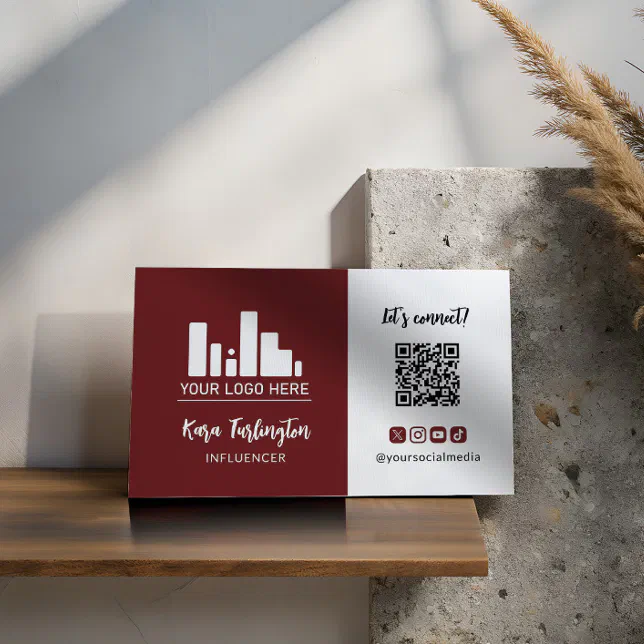 Persian Plum Logo QR Code Photo Social Media Business Card | Zazzle