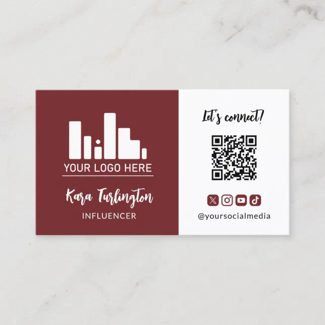 Persian Plum Logo QR Code Photo Social Media Business Card | Zazzle
