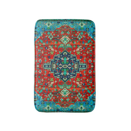 Persian Rug Ornate Design In Red & Blue | Zazzle