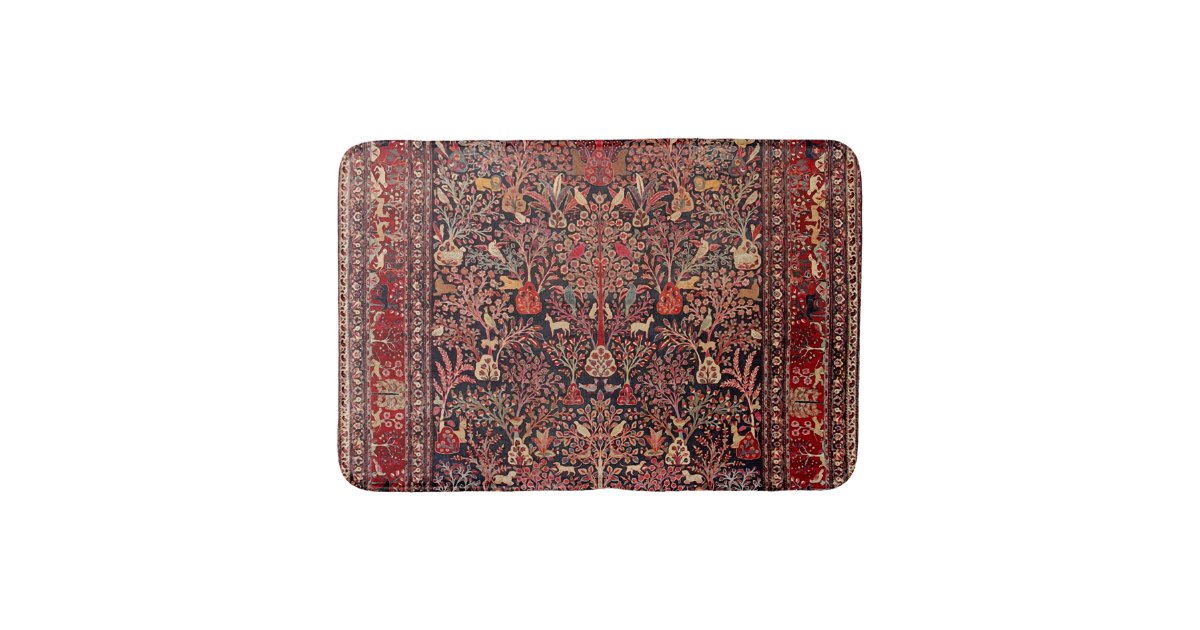 Persian Vintage Antique Carpet Nature Fine Art Bathroom Mat | Zazzle