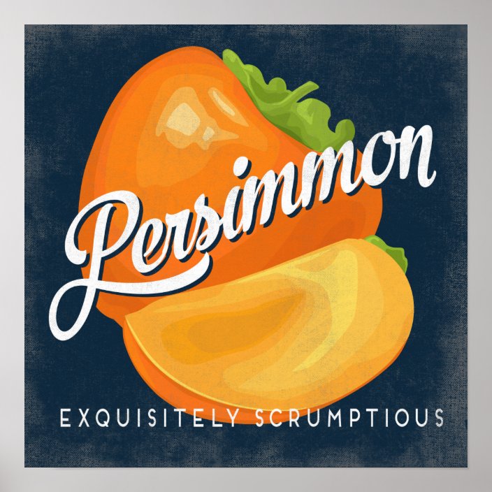 Persimmon Vintage Fruit Label Poster | Zazzle.com